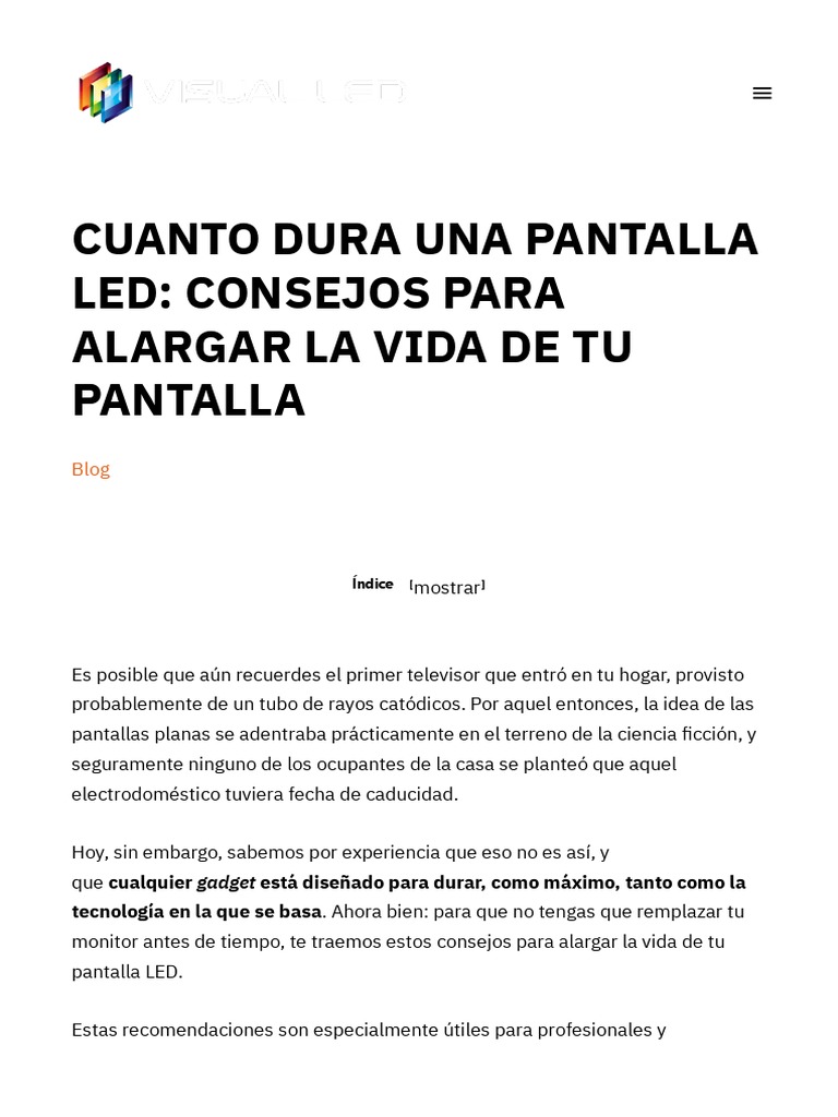 Consejos para Alargar La Vida de Tu Pantalla LED Visual Led | PDF ... Consejos para Alargar La Vida de Tu Pantalla LED Visual Led | PDF ...