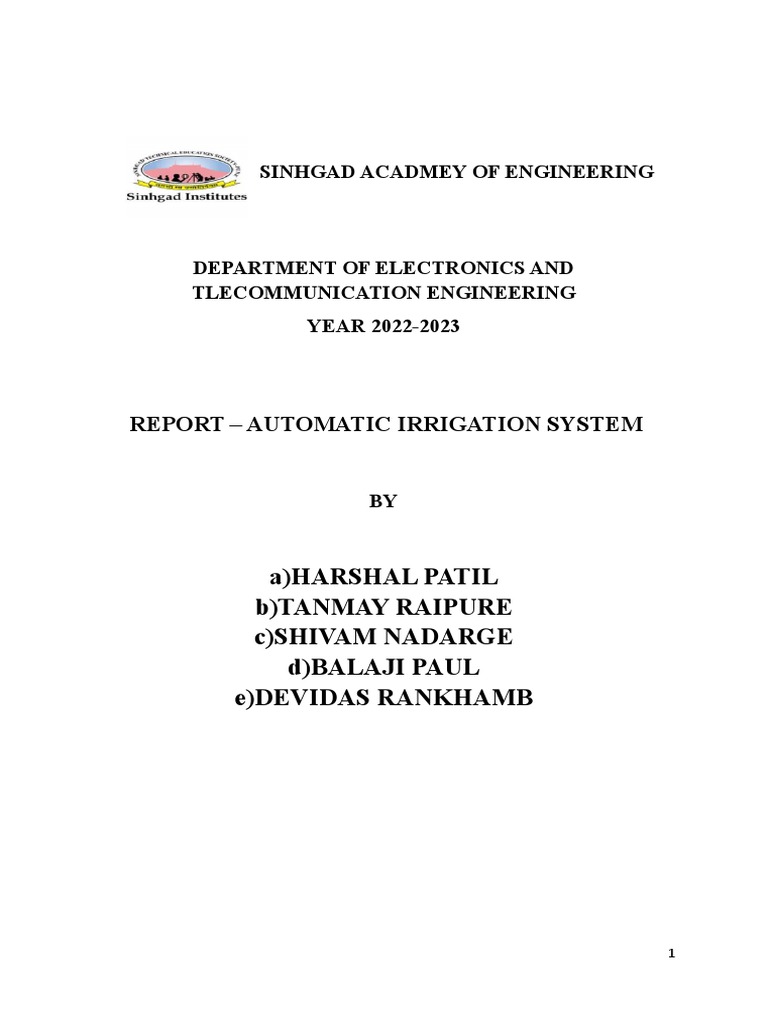 PBL Project Report Group TANMAY | PDF