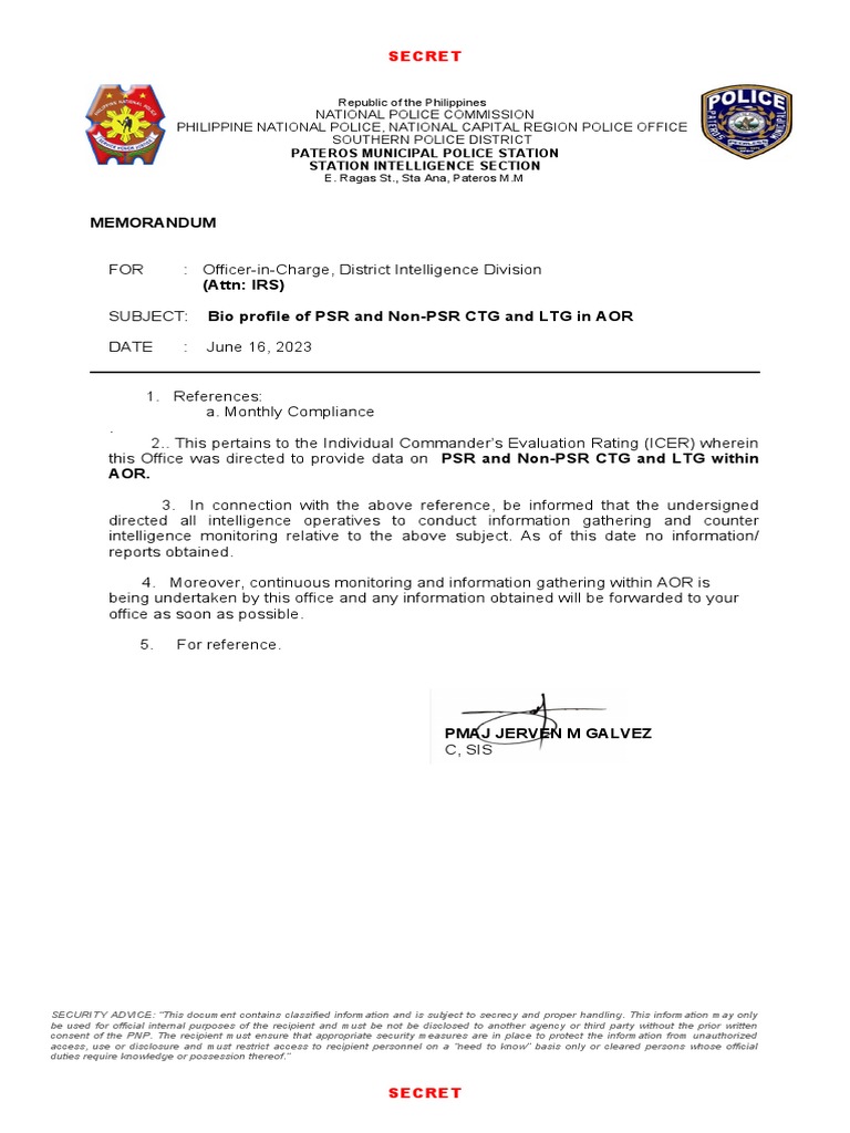 Bio Profile of PSR and Non-PSR CTG and LTG in AOR | PDF | Information ...