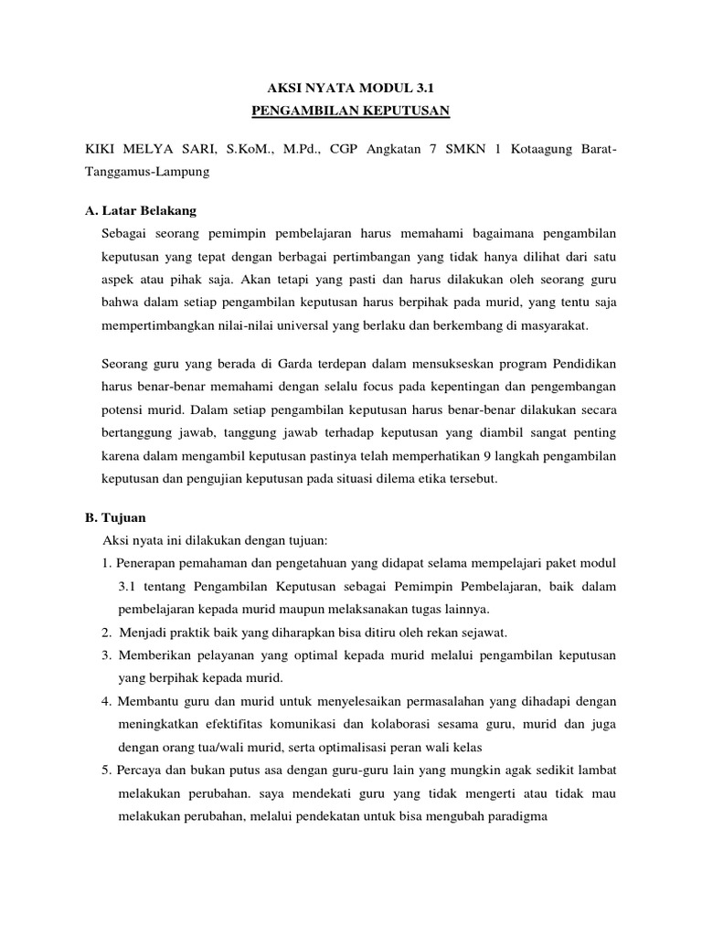 Aksi Nyata Modul 3.1 | PDF