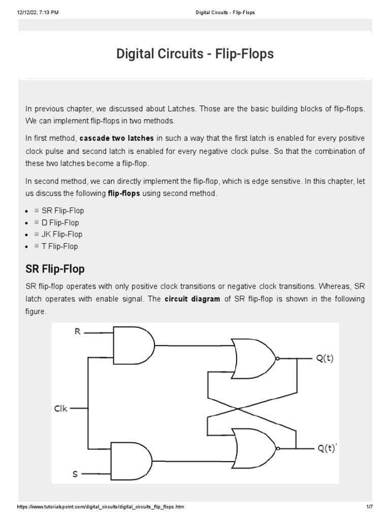Digital Circuits - Flip-Flops | PDF | Digital Electronics | Electronic ...