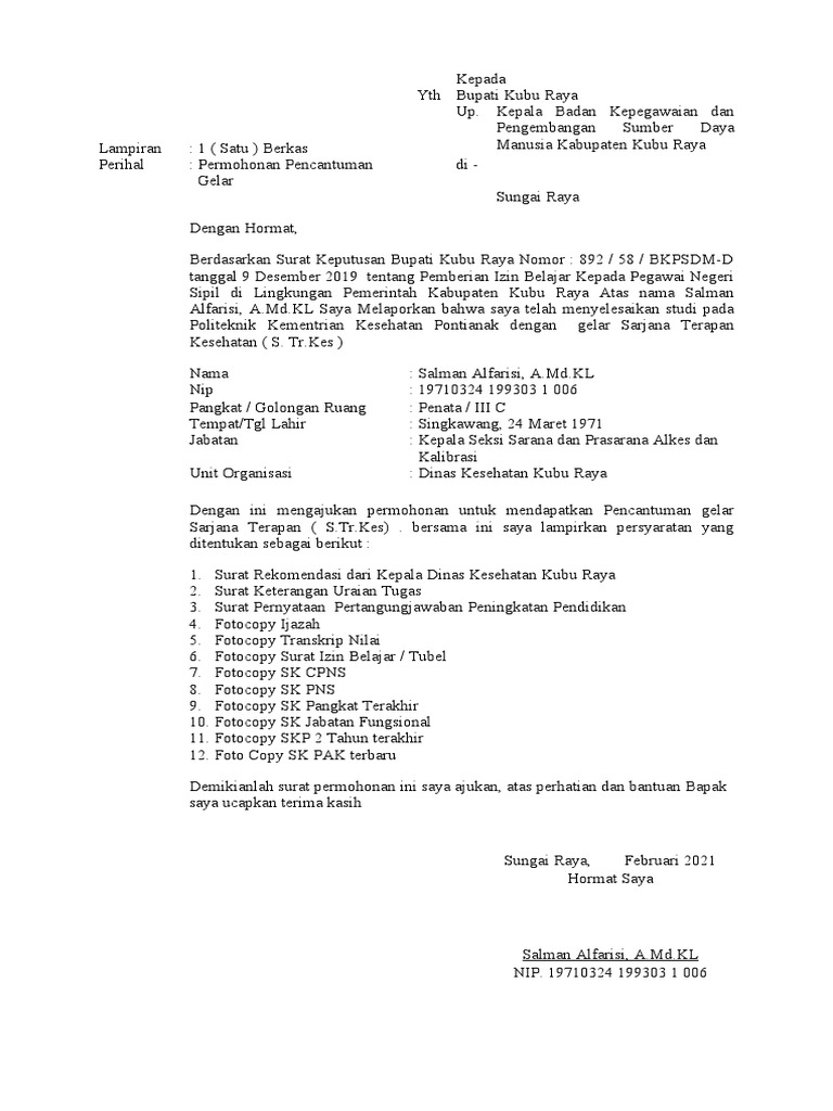 Format Permohonan | PDF