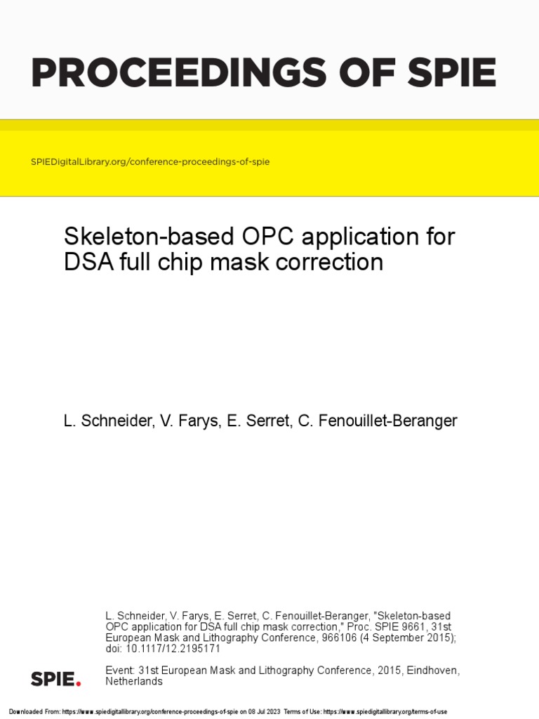 Skeleton-Based OPC Application For DSA Full Chip Mask Correction | PDF ...