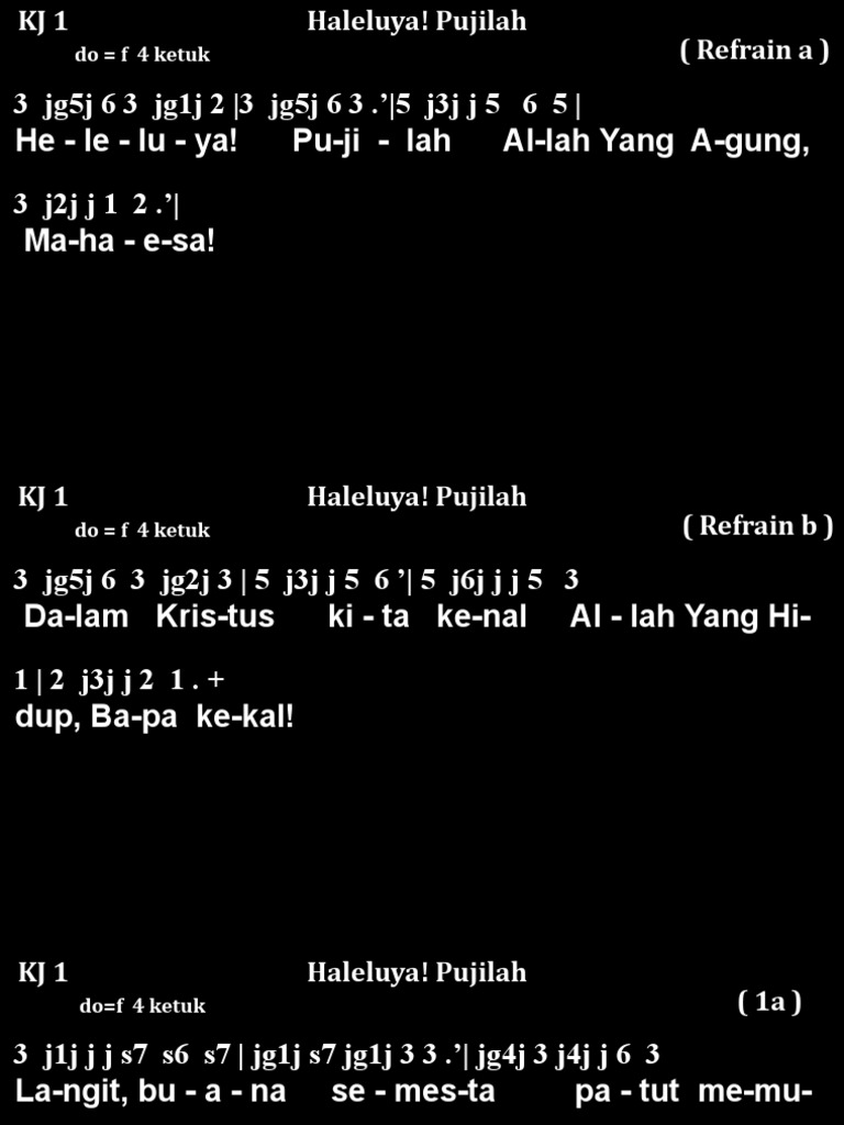 KJ 1 Haleluya! Pujilah | PDF