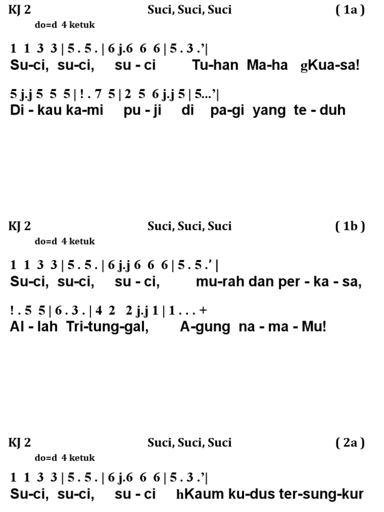 KJ 2 Suci, Suci, Suci | PDF
