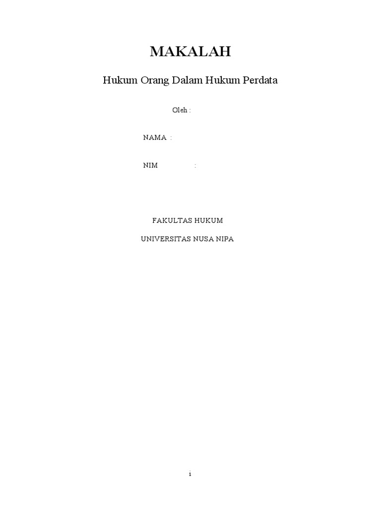 Makalah Hukum Orang H Perdata | PDF