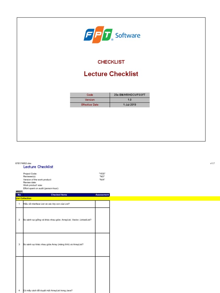 JPE C.L.U06 List Collection Checklist Full v1.0 | PDF