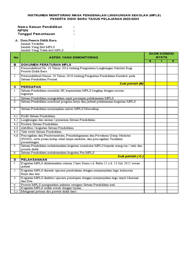 INSTRUMEN MPLS 2022-2023 Edit | PDF