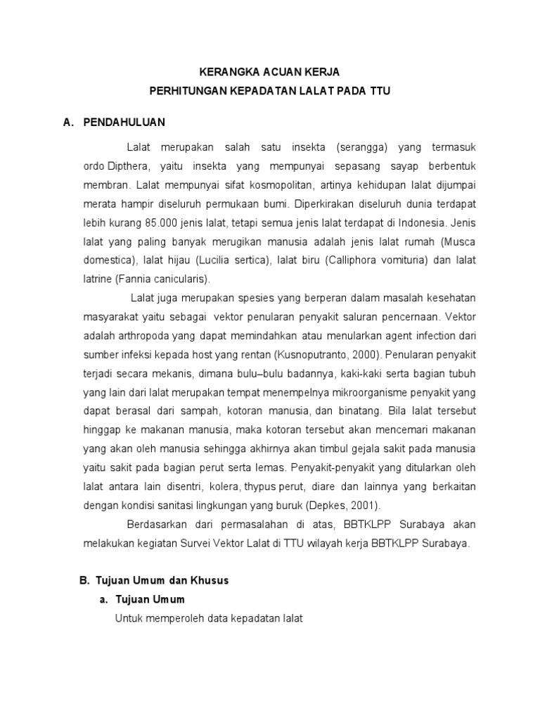 Survei Kepadatan Lalat di TTU | PDF | Kesehatan Holistik | Sains ...