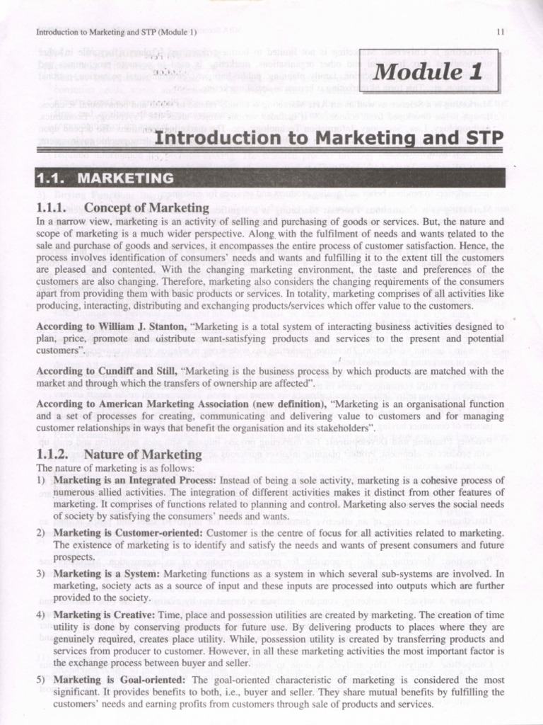 Marketing Management (Notes) | PDF