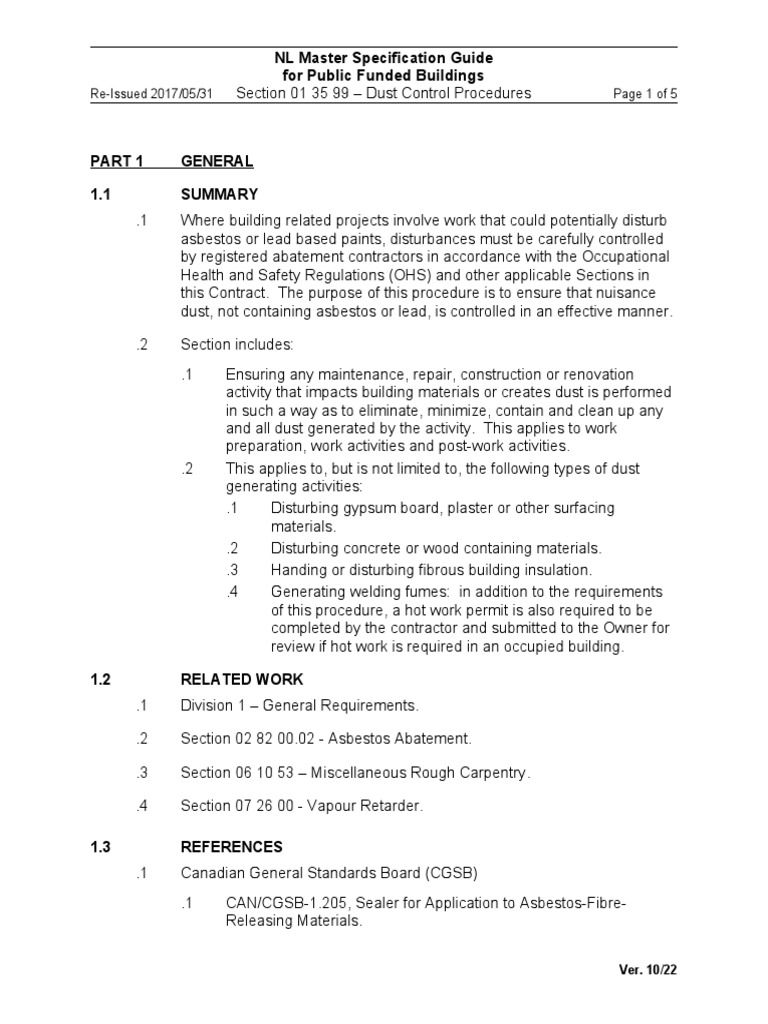 Dust Control | PDF | Dust | Asbestos
