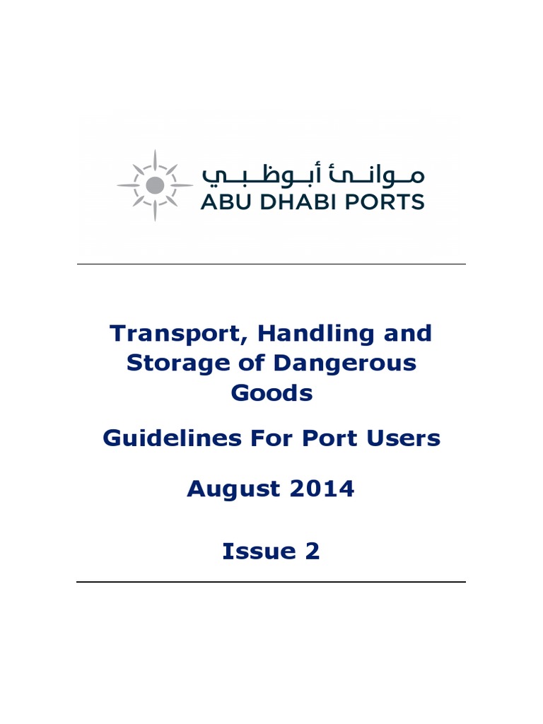 Transport Handling and Storage of Dangerous Goods Guidelines For Port ...