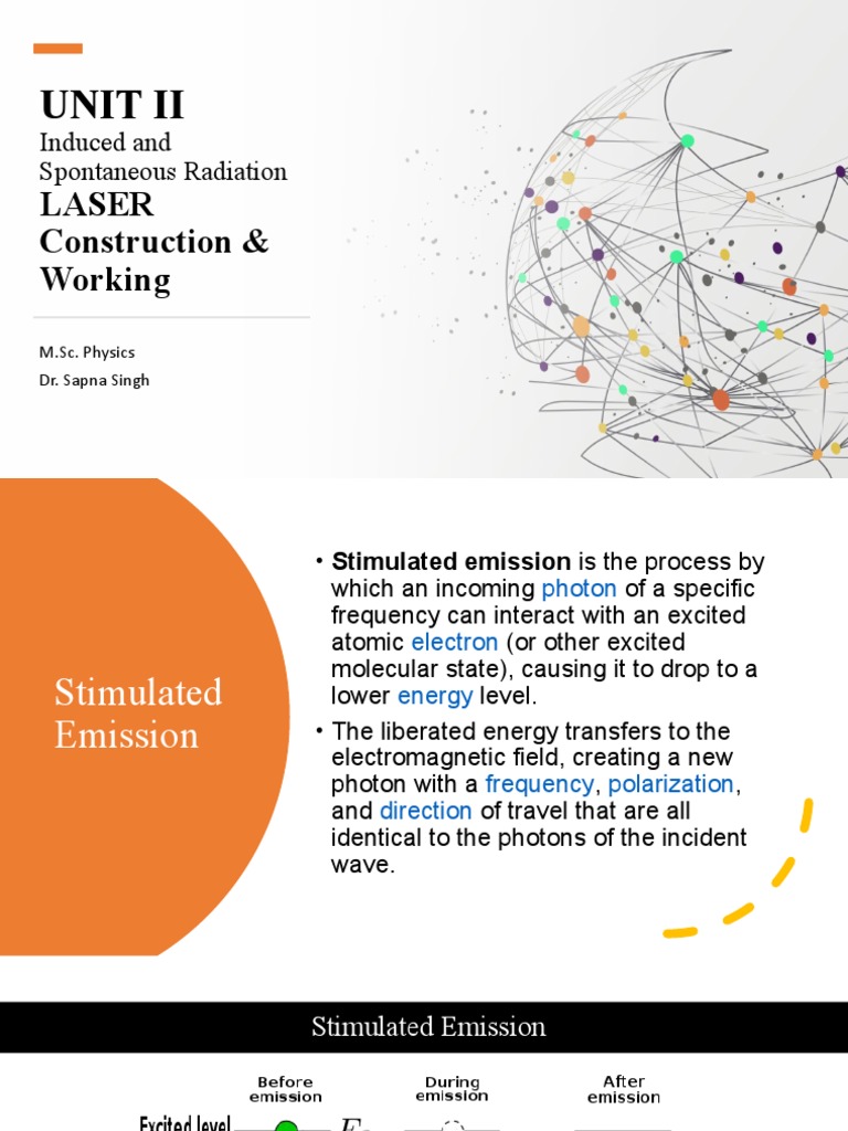Unit II Laser Construction and Working | PDF | Emission Spectrum | Laser