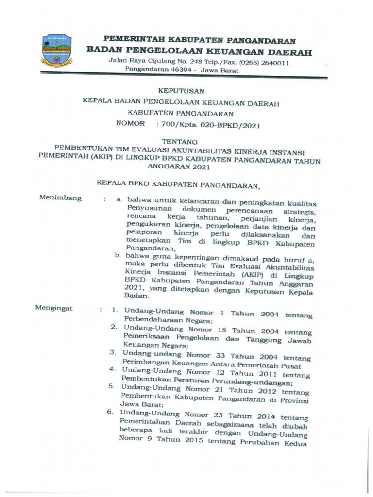 Sk Tim Akip Dpmptsp Blora | PDF