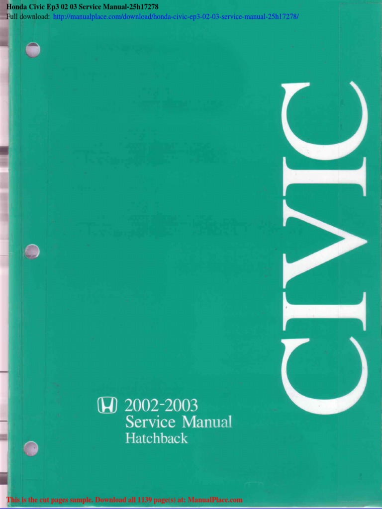 Honda Civic EP3 2002-2003 Service Manual | PDF