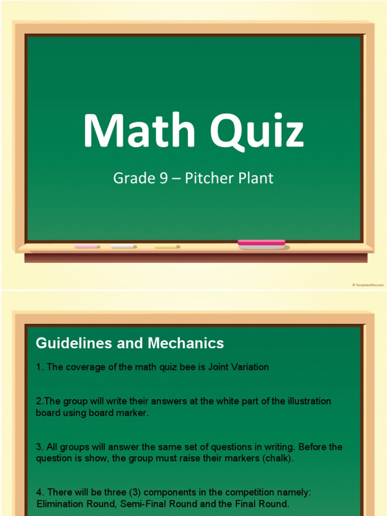 Math Quiz Bee | PDF | Area | Geometry