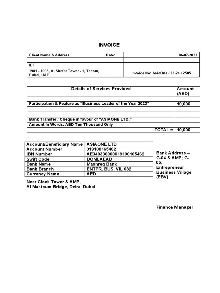 IBT invoice 2023 | PDF