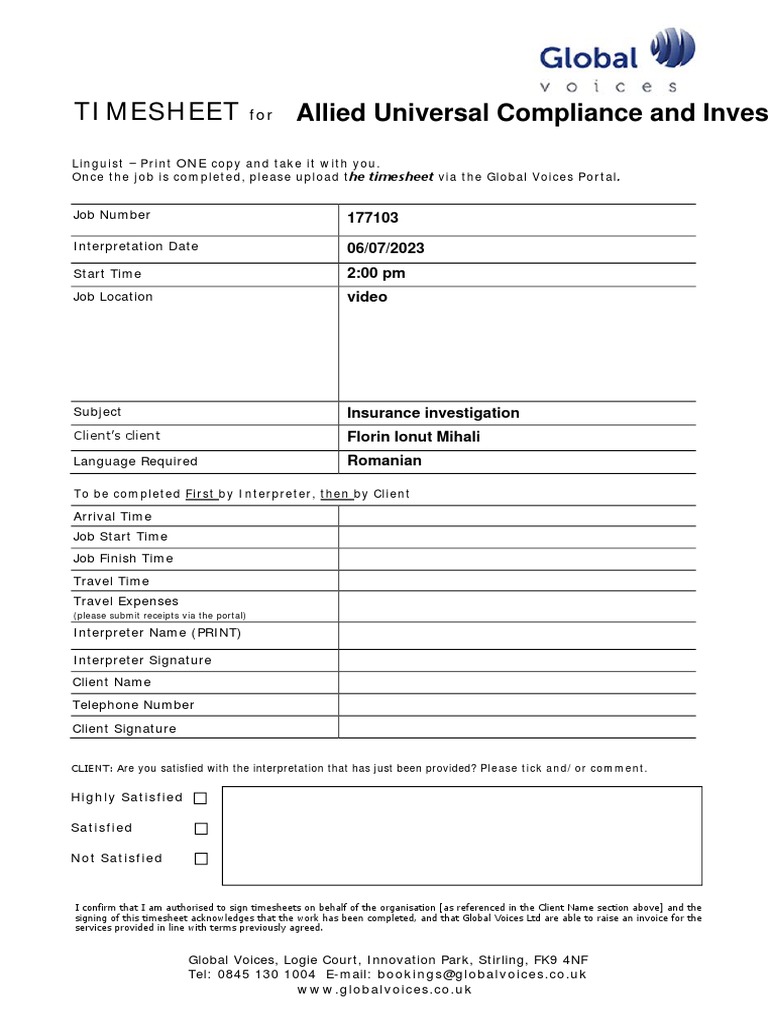 Timesheet 177103 | PDF