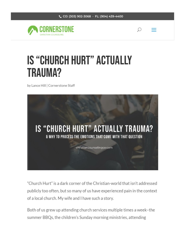 Understanding Church Hurt as Trauma | PDF | Psychological Trauma ...