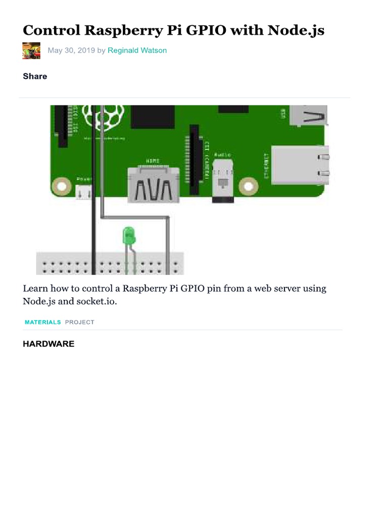 Control RPi GPIO With Node - Js | PDF