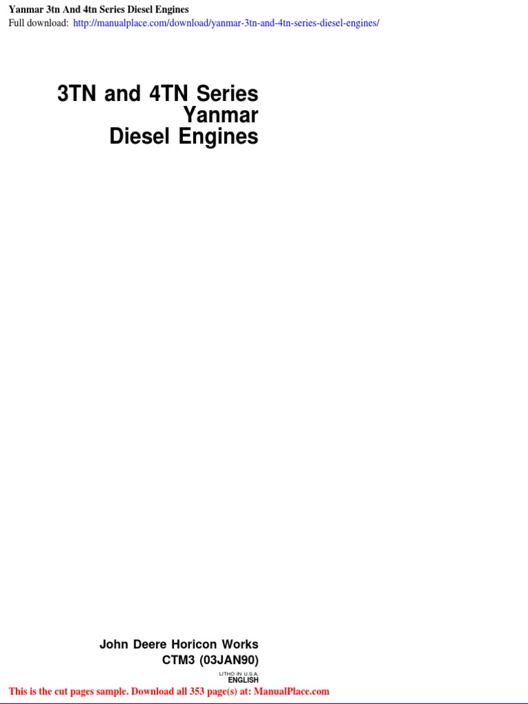 Yanmar 3tn and 4tn Series Diesel Engines | PDF