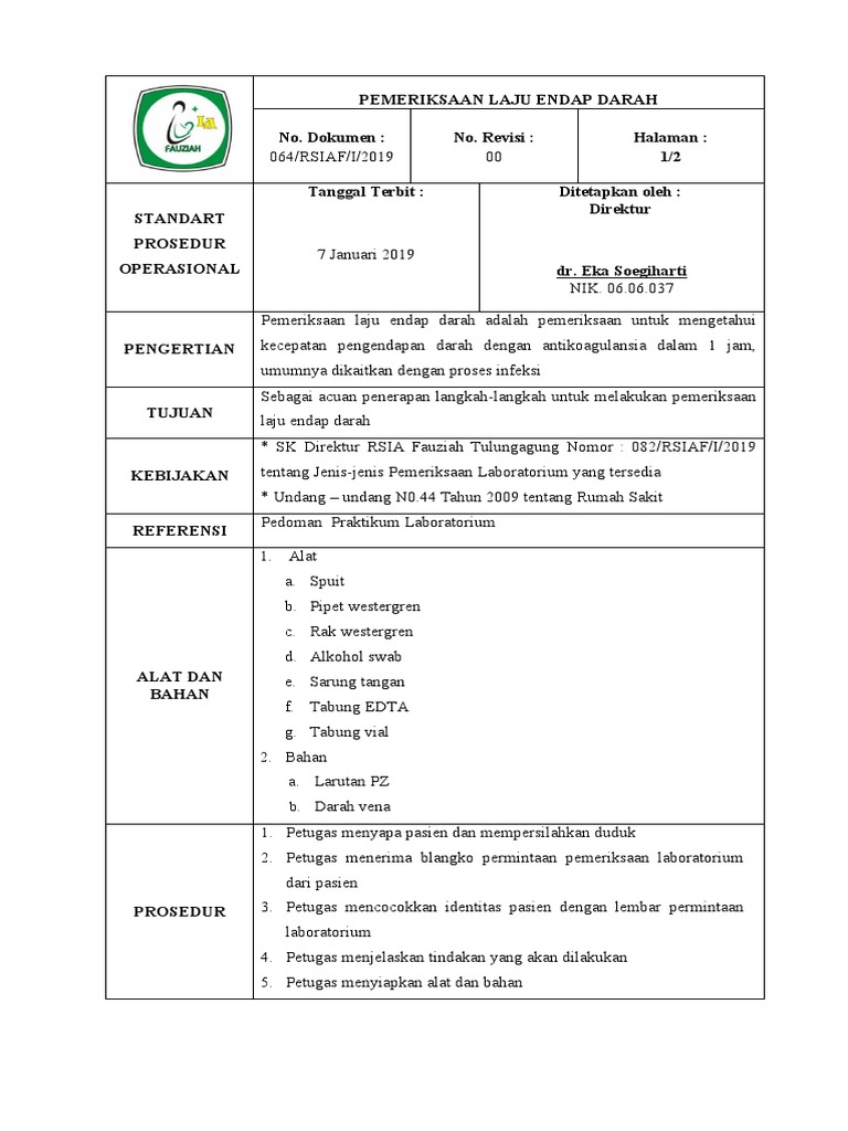 SOP Pemeriksaan LED | PDF