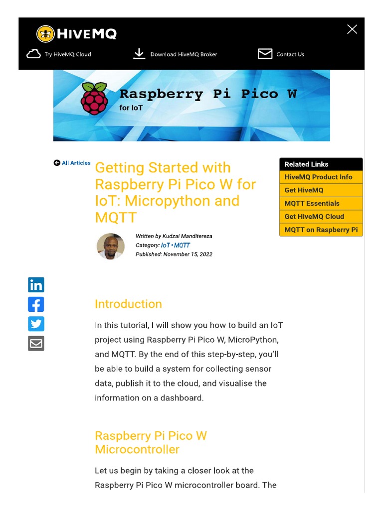RPi PicoW For IoT and MQTT | PDF