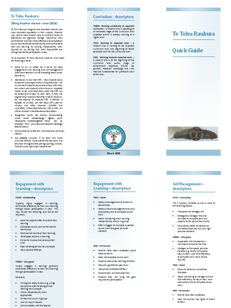 Te Tohu Raukura Quick Guide | PDF