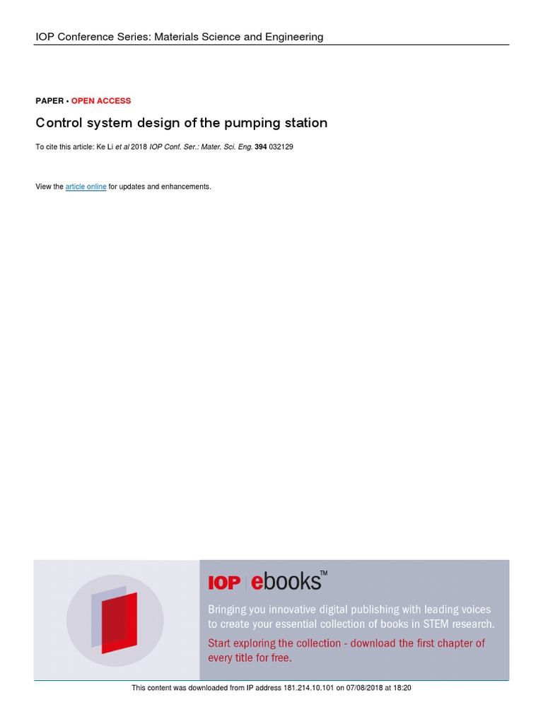 Pump Station Control System Design | PDF