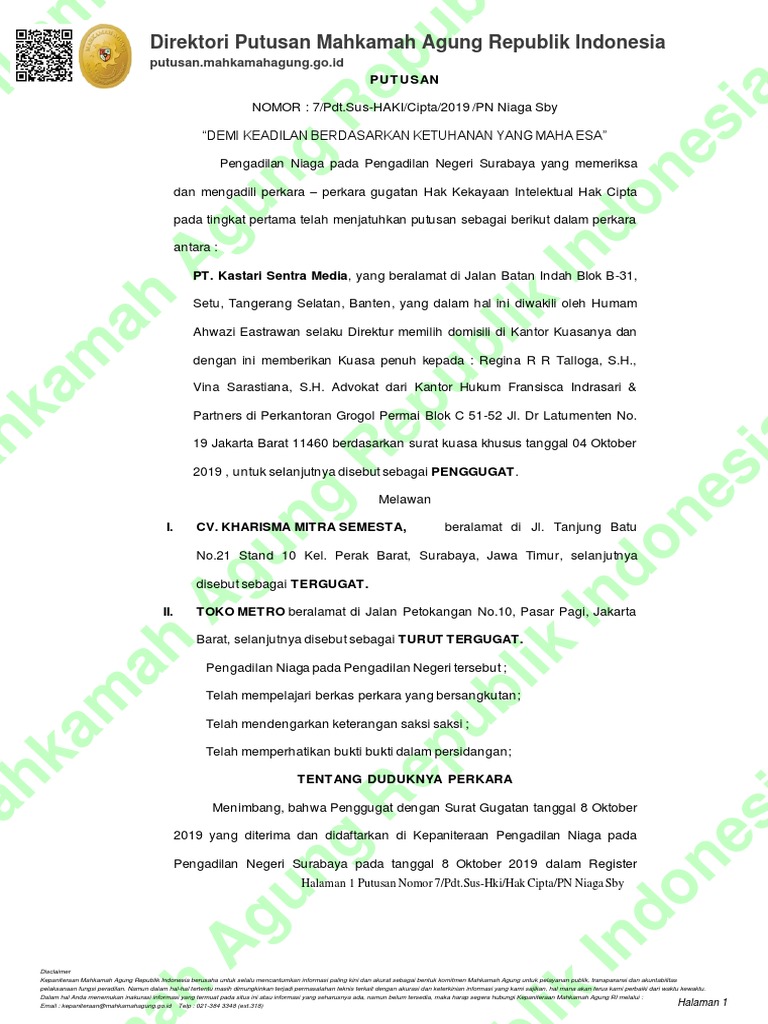 Putusan Outline 1 | PDF