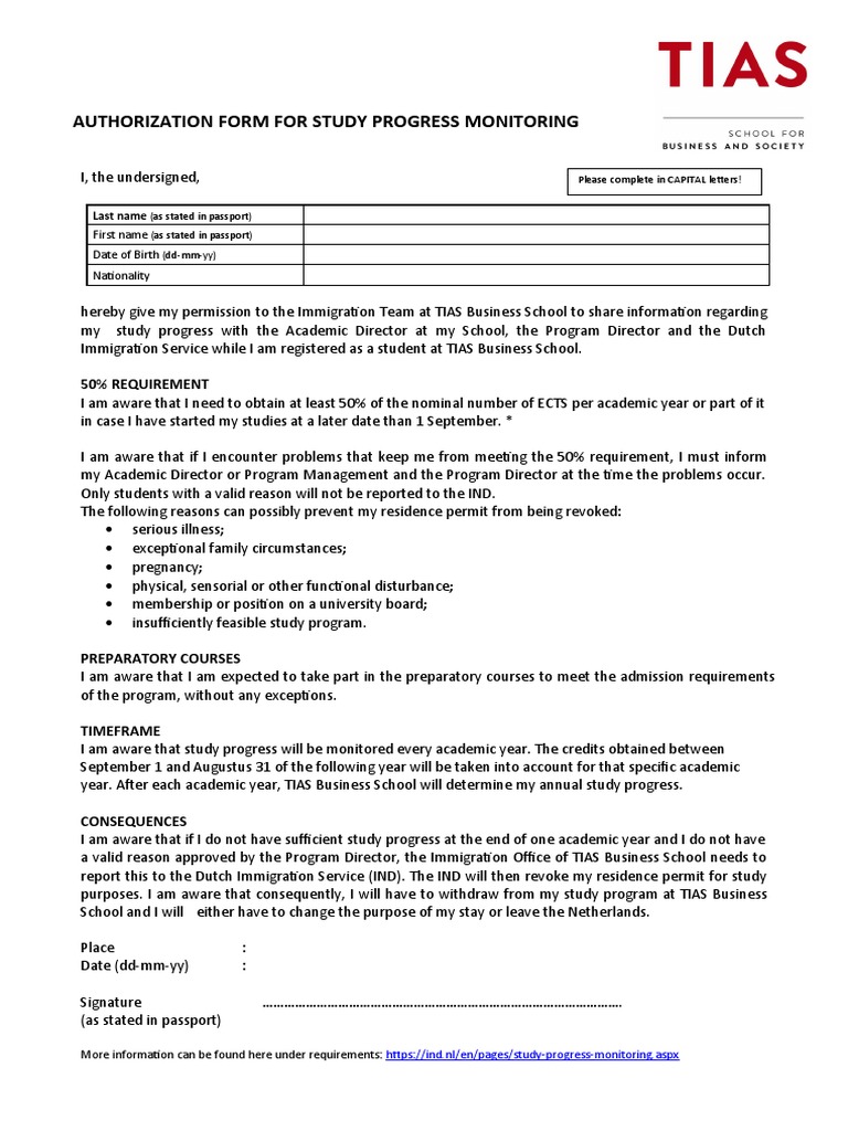 Study Progress Monitoring Authorization Form | PDF | Government | Justice