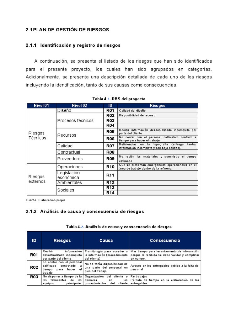 PLAN DE GESTIÓN DE RIESGOS | PDF | Science