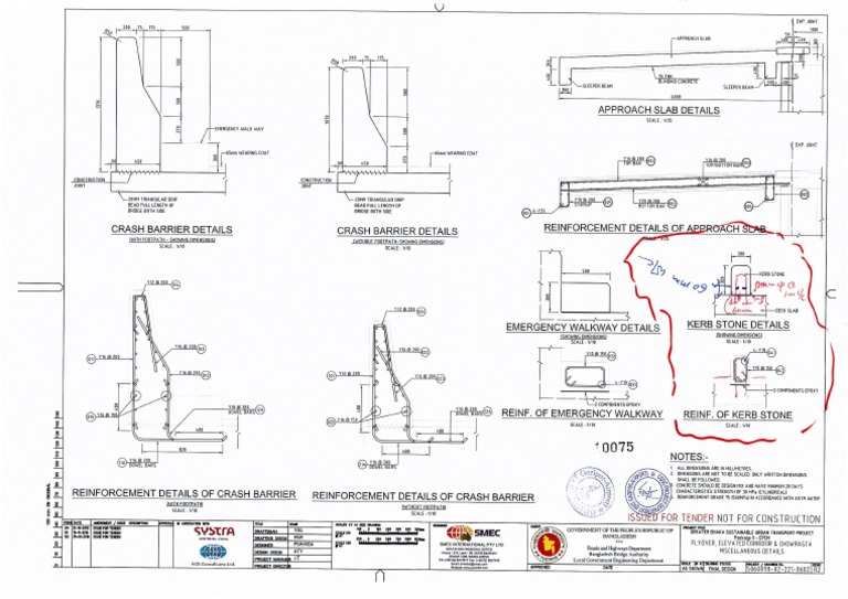 Reinforcement Details of Crash Barrier | PDF