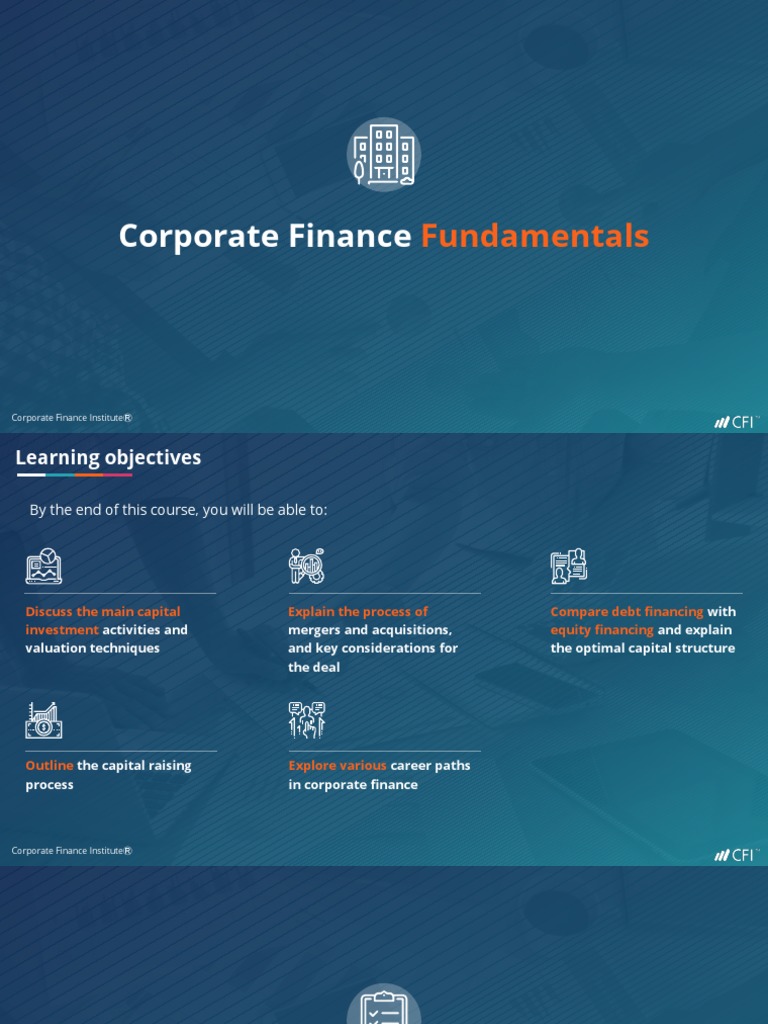 Corporate Finance Fundamentals - Course Presentation | PDF | Cost Of ...