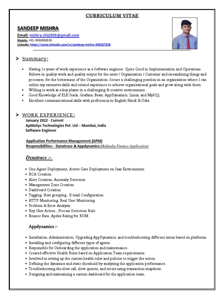Sandeep - Mishra - Resume 1 | PDF | My Sql | Information Retrieval