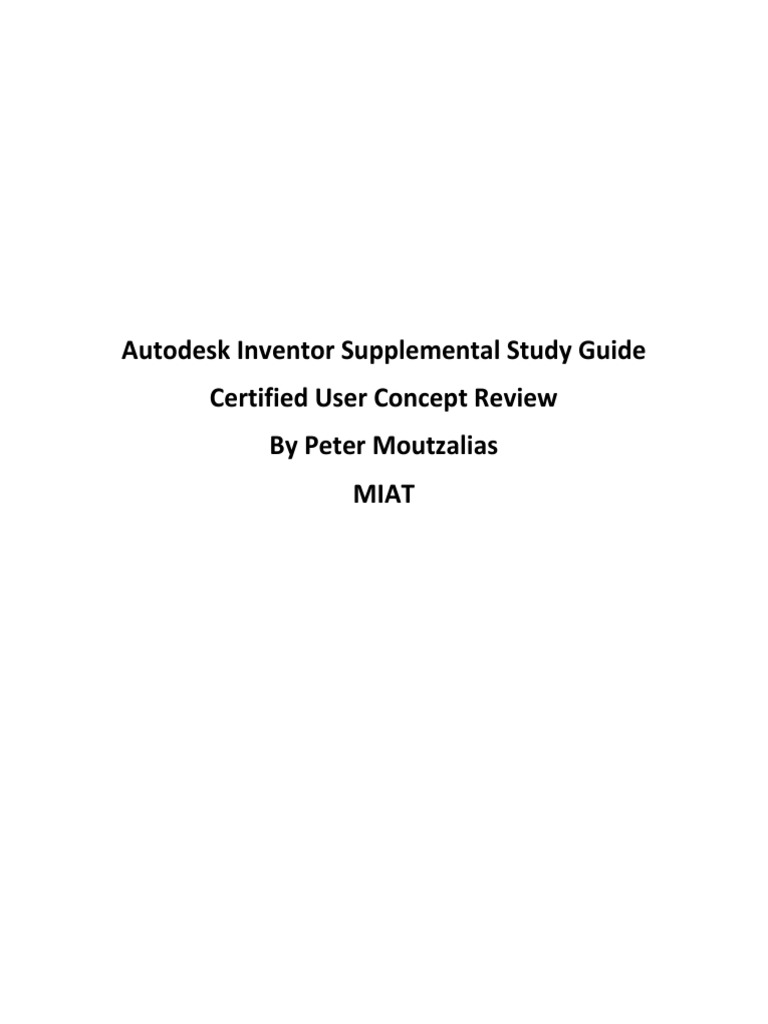 Inventor Study Guide | PDF | Screw | Extrusion