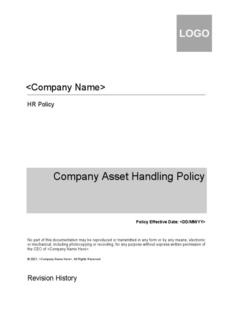 Company Asset Handling Policy Guide | PDF | Technology & Engineering