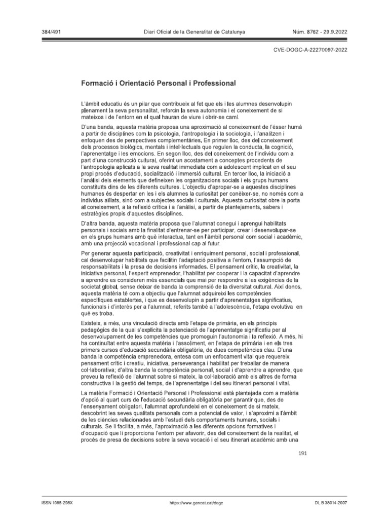 Formació I Orientació Personal I Professional | PDF