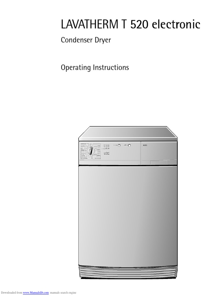 Lavatherm - T - 520 (1) ENGLISH MANUAL | PDF | Clothes Dryer | Textiles