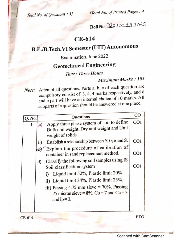 5th Semester End Sem Question Paper | PDF