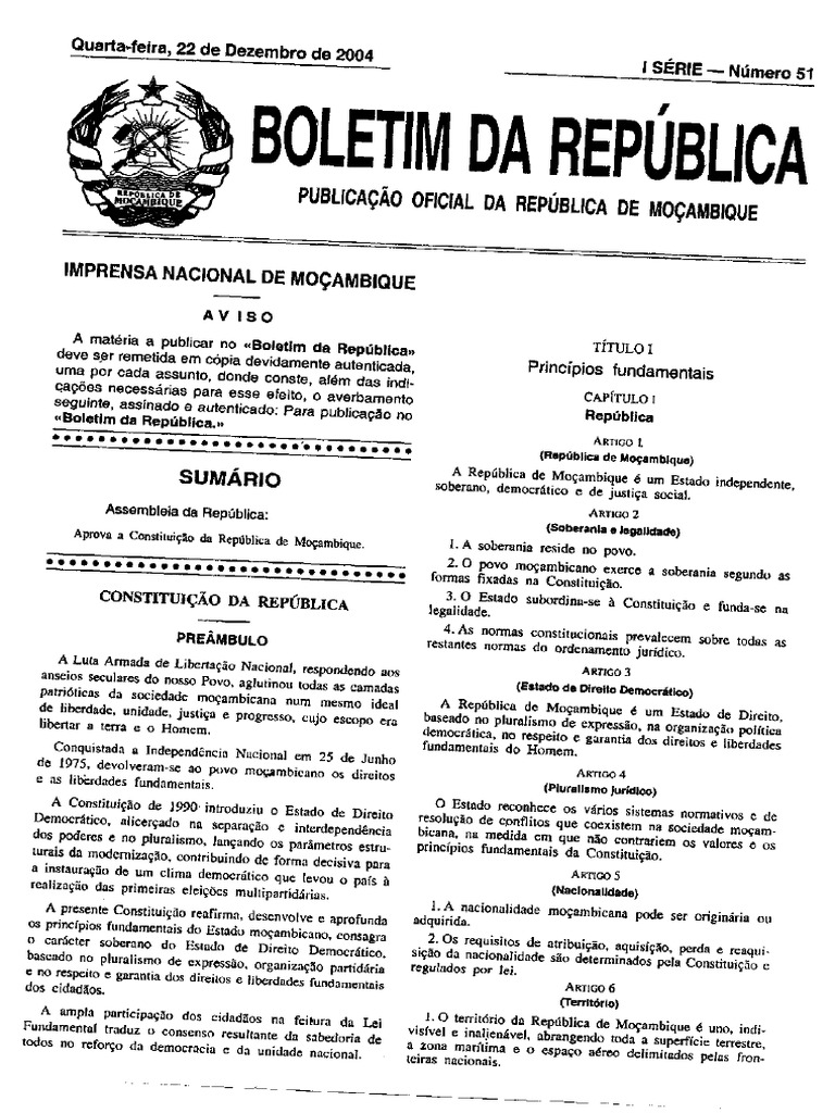 Boletim Da Republica: Publicação Da República de Moçambique | Descargar ...