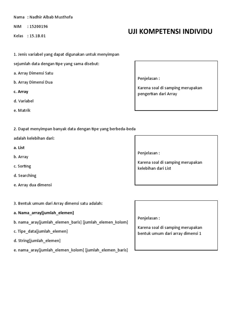 Ujikompetensi Logika Algoritma | PDF