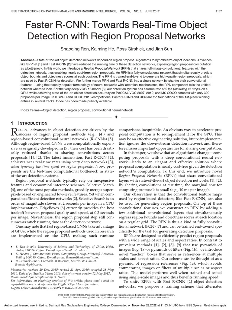 3.1 Faster - R-CNN - Towards - Real-Time - Object - Detection - With - Region - Proposal ...