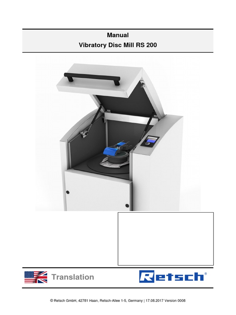 Manual rs200 20.730.xxxx En-20180906-171656171 | PDF | Mill (Grinding ...