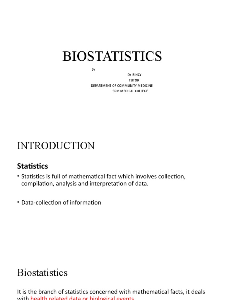 1 Application Of Biostatistics Pdf