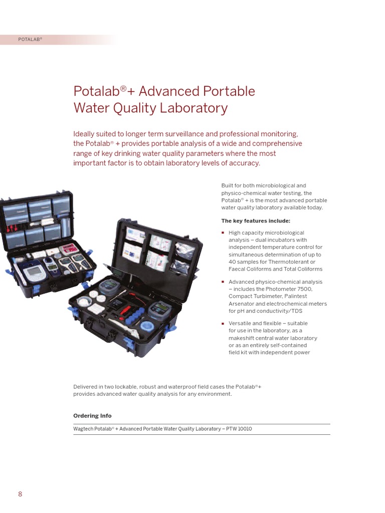 Wagtech Potalab Brochure 1 | PDF | Water Quality | Physical Sciences