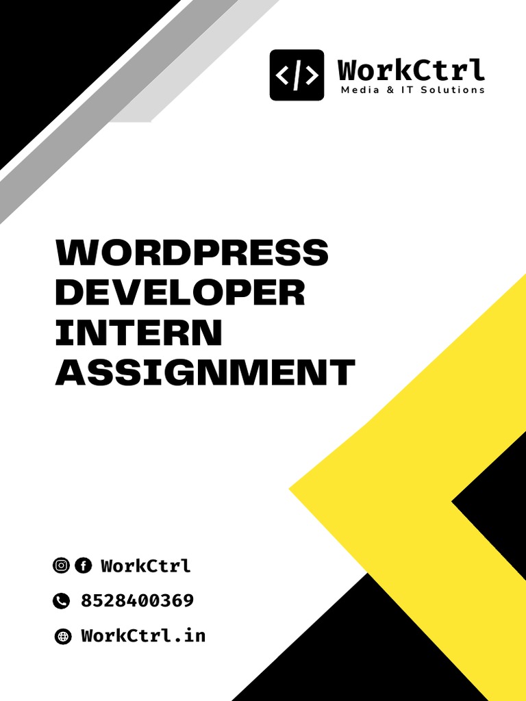 WordPress Developer Intern Assignment | PDF | Word Press | Websites