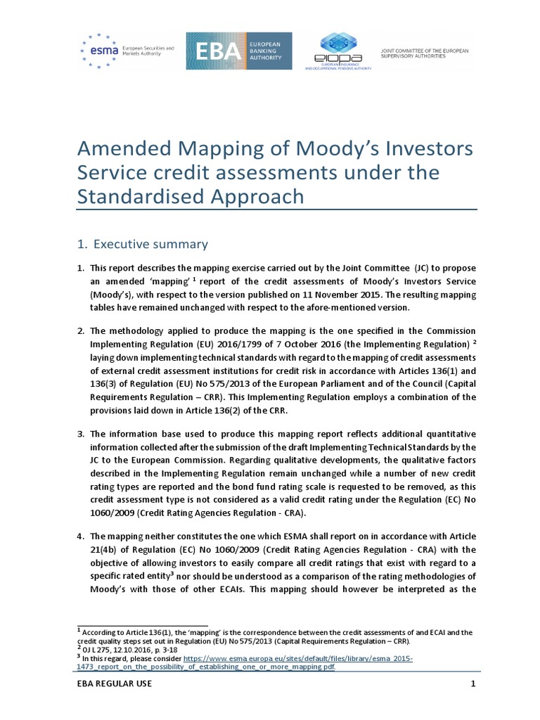 (Mapping Report - Moody's) - Copy | PDF