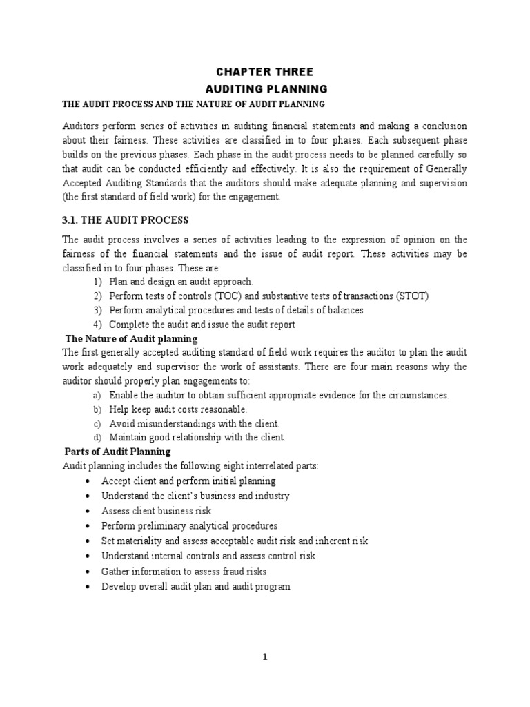 Chapter Three - Auditing I | PDF
