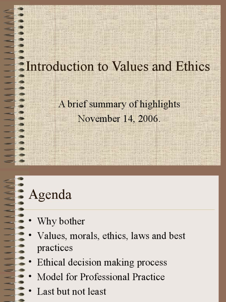 Introduction To Values and Ethics | PDF | Value (Ethics) | Morality